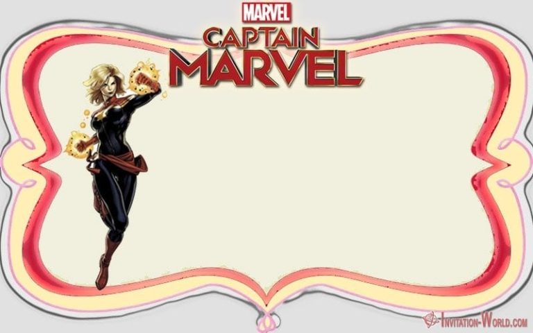 Captain Marvel Invitation Cards - Invitation World
